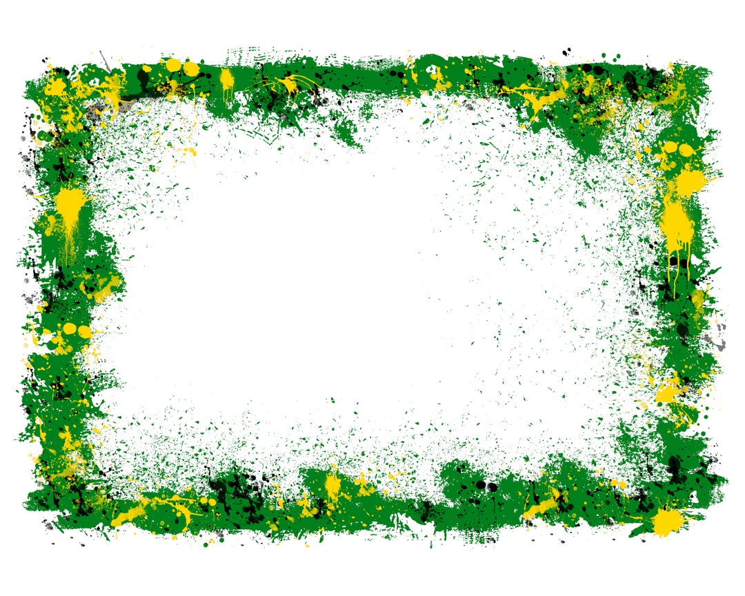 Frame Splatter Green Yellow Background Printable Artwork Splash Frame ...