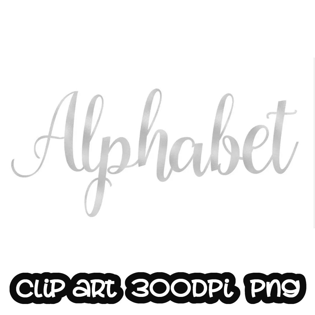 Silver Alphabet Clip Art, Silver Foil Alphabet, Digital Clipart ...