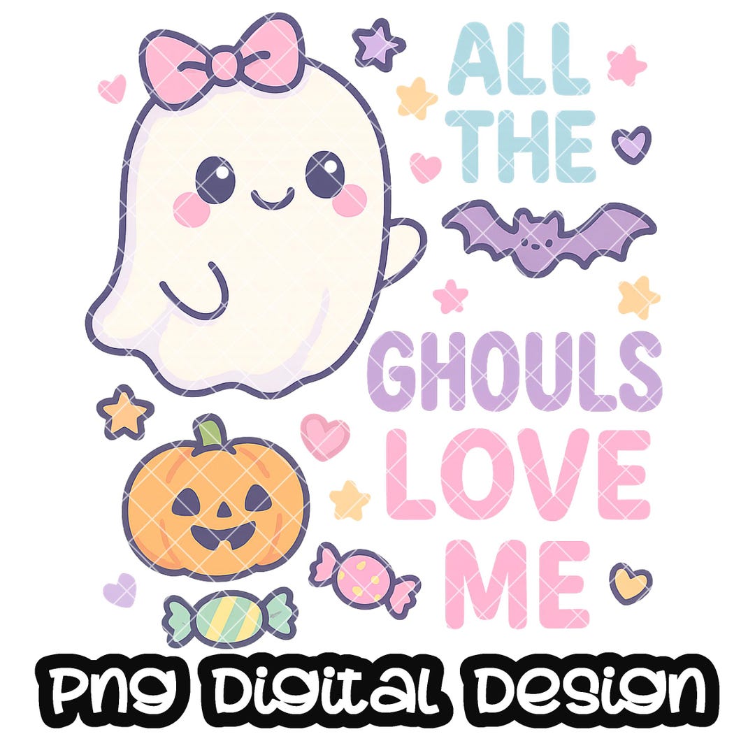 Cute Ghost Halloween Clipart – Kawaii Spooky PNG, All the Ghouls Love ...