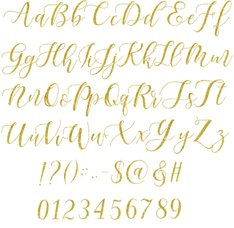 Gold Glitter Alphabet Clip Art Gold Alphabet Digital | Etsy