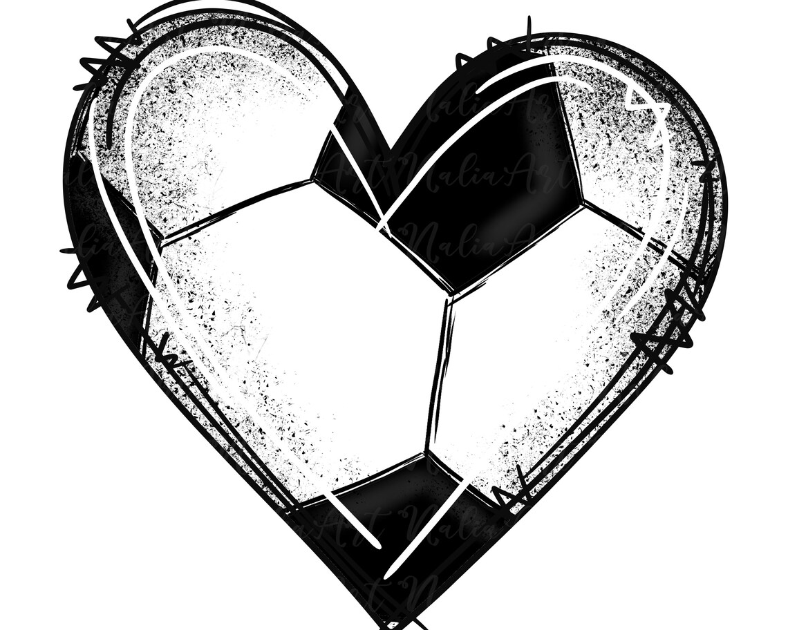 Heart Soccer Heart PNG Sport Heart Heart Watercolor - Etsy