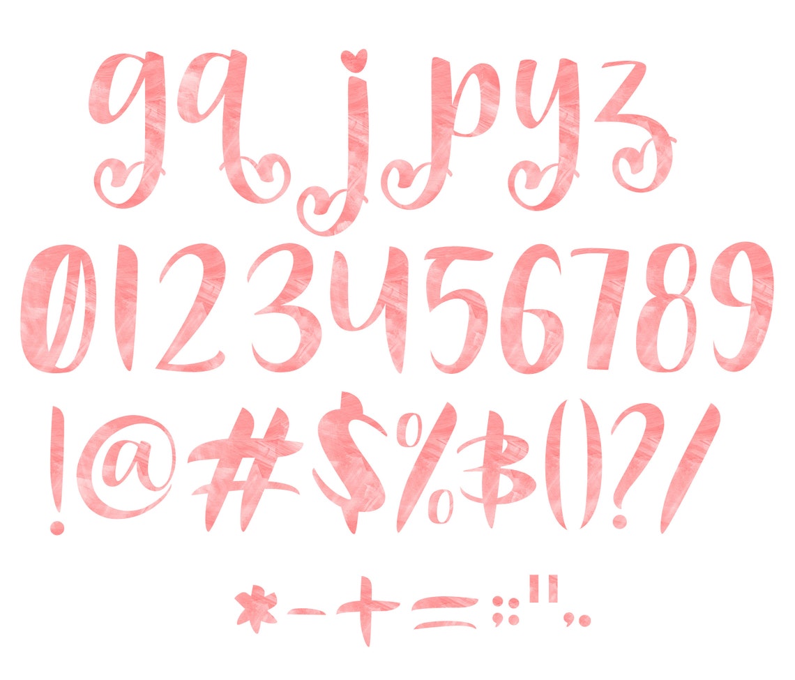 Pink Watercolor Alphabet Clipart Watercolor Letters Digital - Etsy