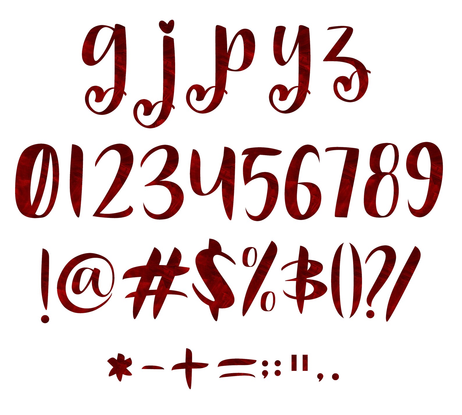 Red Watercolor Alphabet Clipart, Watercolor Letters, Digital Clipart ...