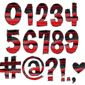 Doodle Letters Red Black Glitter Silver Clipart, Letters Clip Art ...