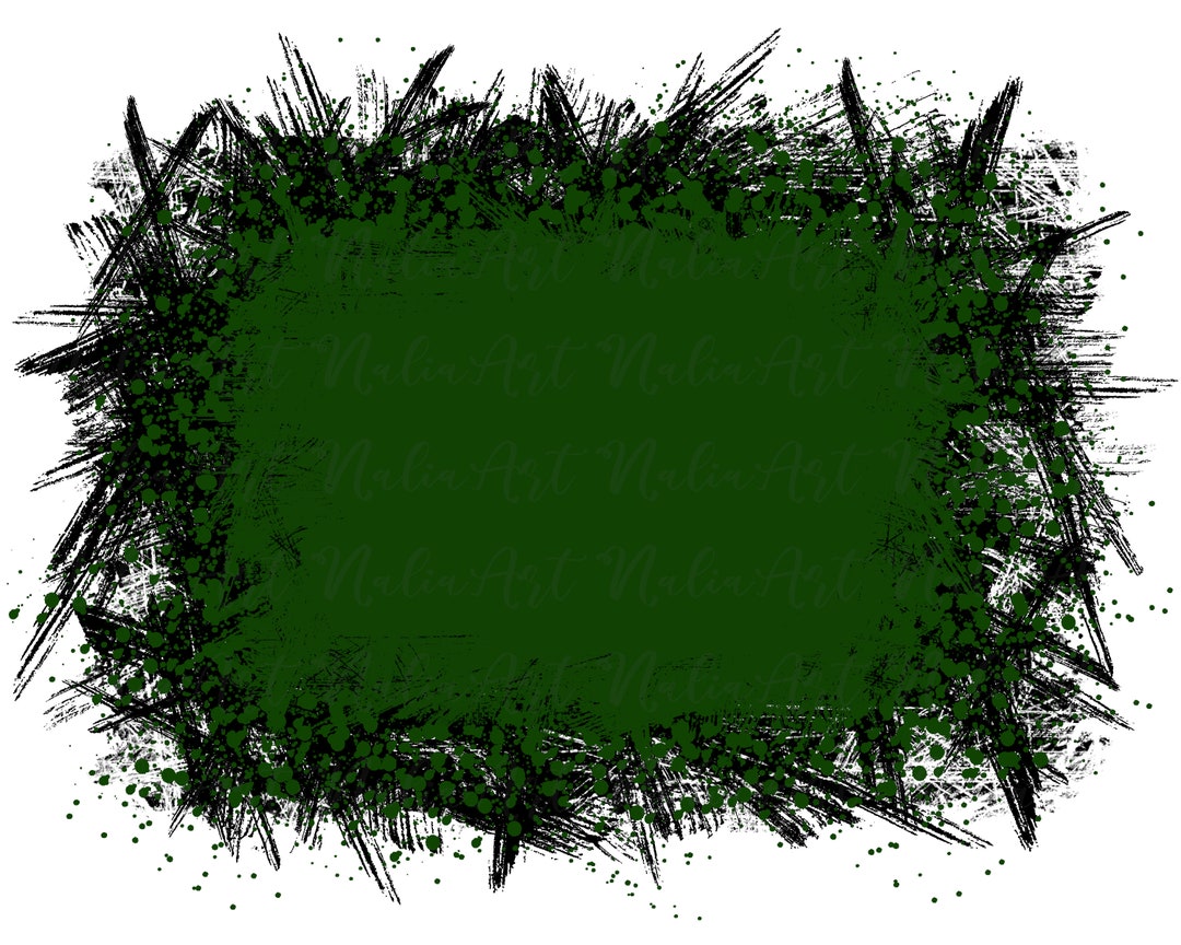 Frame Splatter Black Green Background Printable Artwork Splash Frame ...