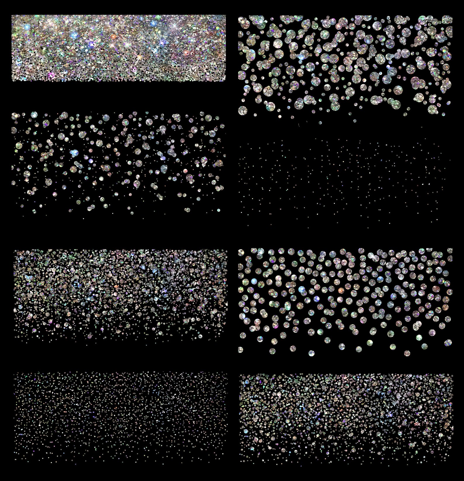 Silver Rainbow Glitter Border, Confetti Borders, Clipart Glitter , Clip ...
