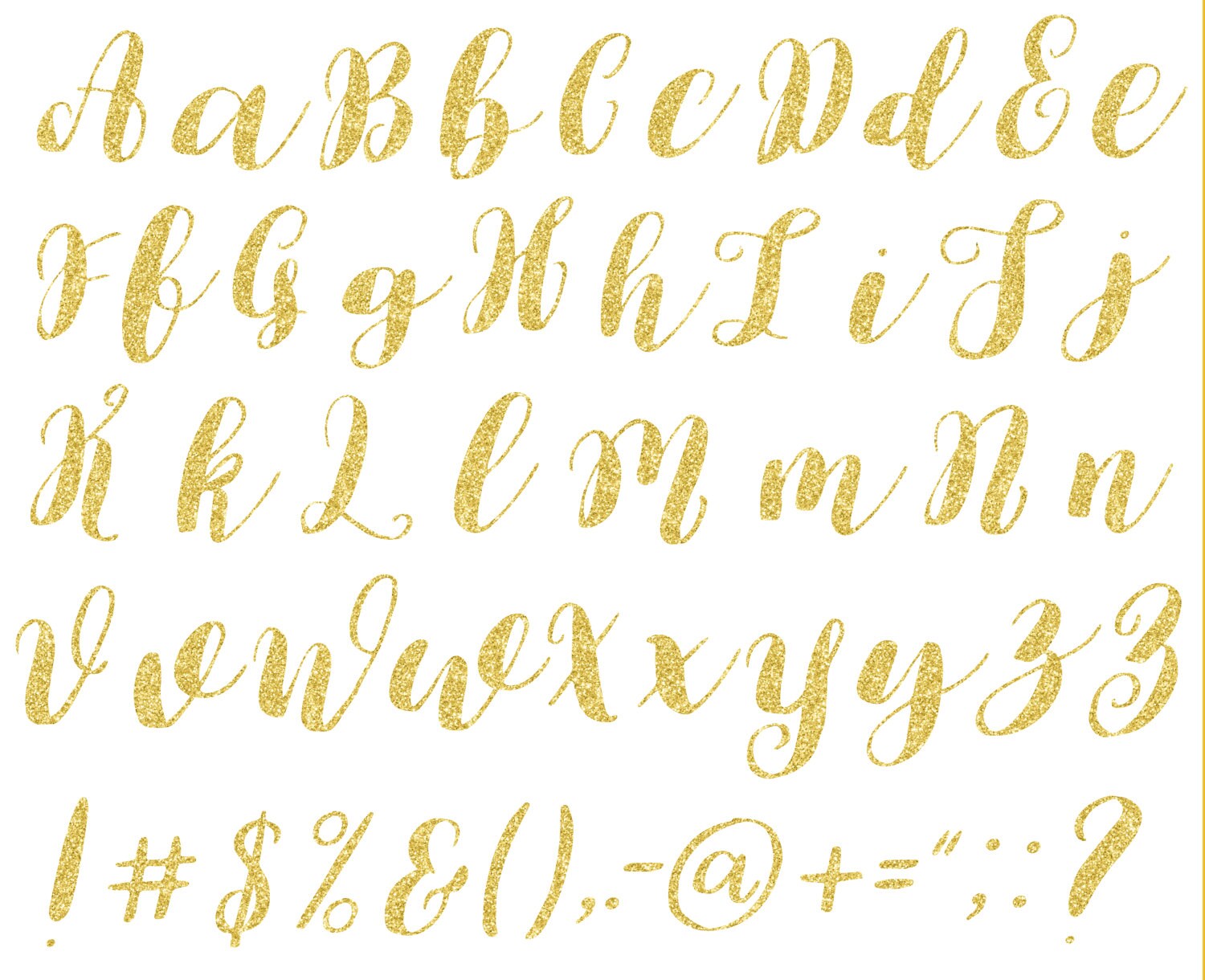 Gold Glitter Alphabet Clip Art, Gold Alphabet, Digital Clipart, Numbers ...