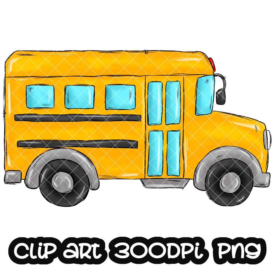 School Bus Driver Sublimation Design PNG Hand Drawn Digital Download ...