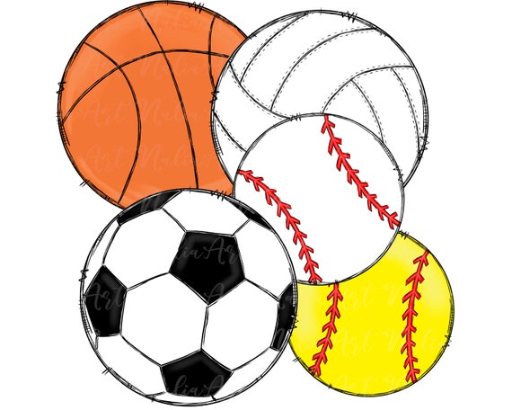 Softball And Volleyball Clip Art