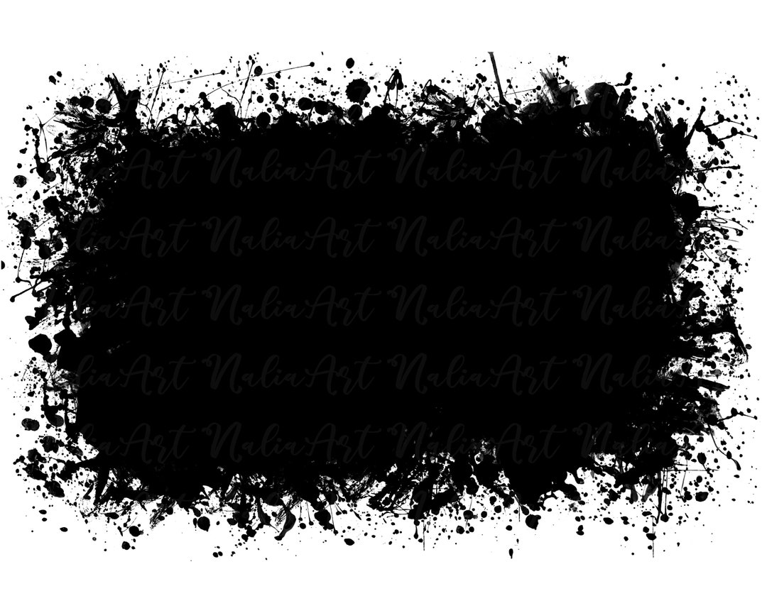 Background Paint Splatter Black Splash Frame Splatter Background ...