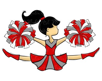 Red and Black Cheerleader Png - Etsy