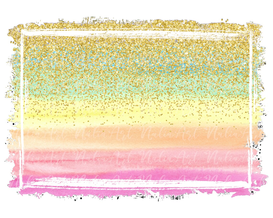 Background Ombre Rainbow Glitter Gold Distressed Print - Etsy