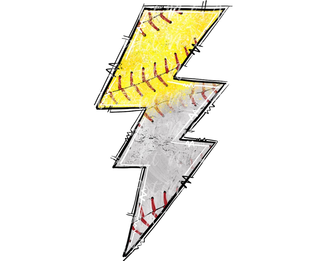 Lightning Bolt Softball Baseball PNG Sport Sublimation PNG - Etsy