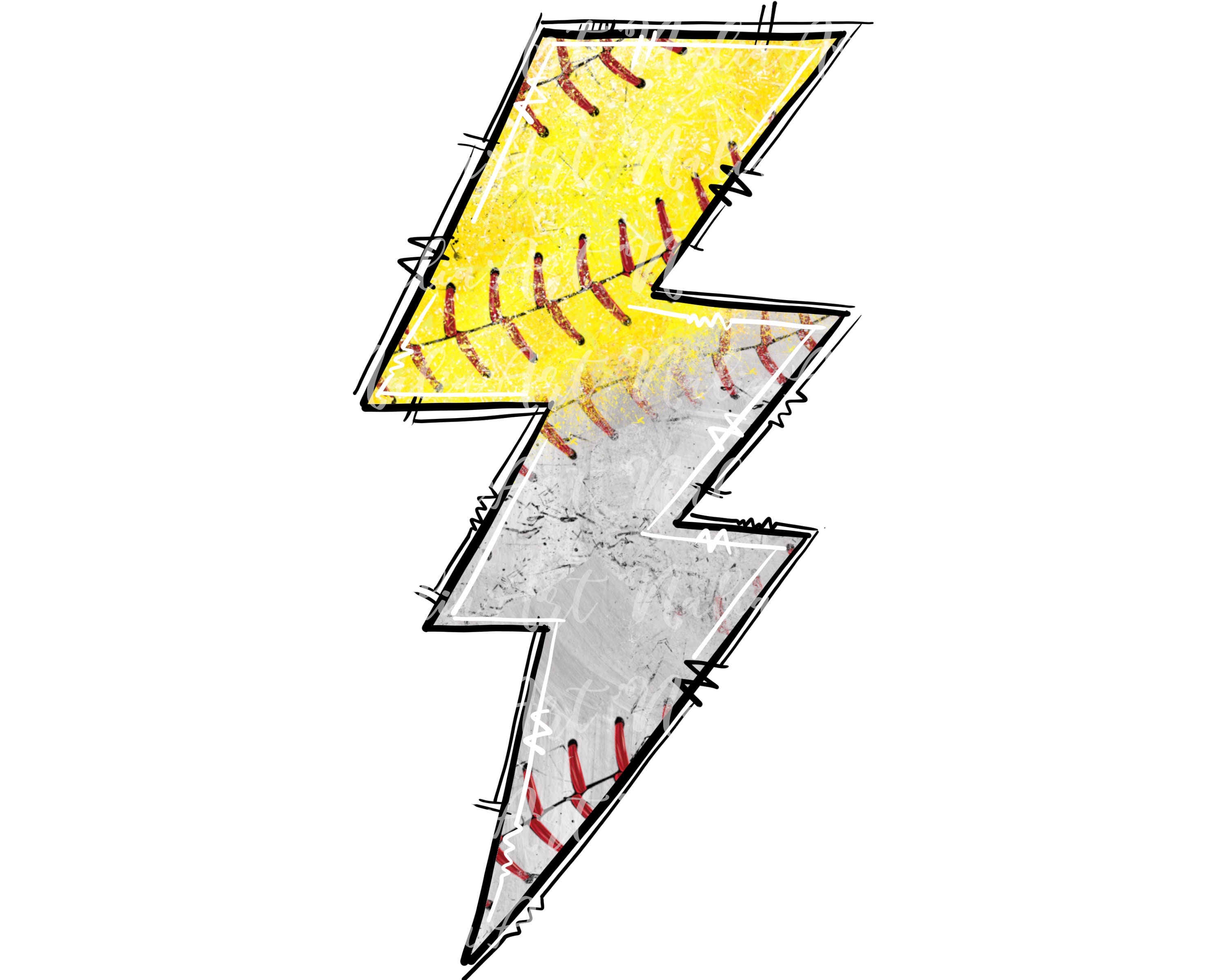 Lightning Bolt Softball Baseball PNG Sport Sublimation PNG - Etsy