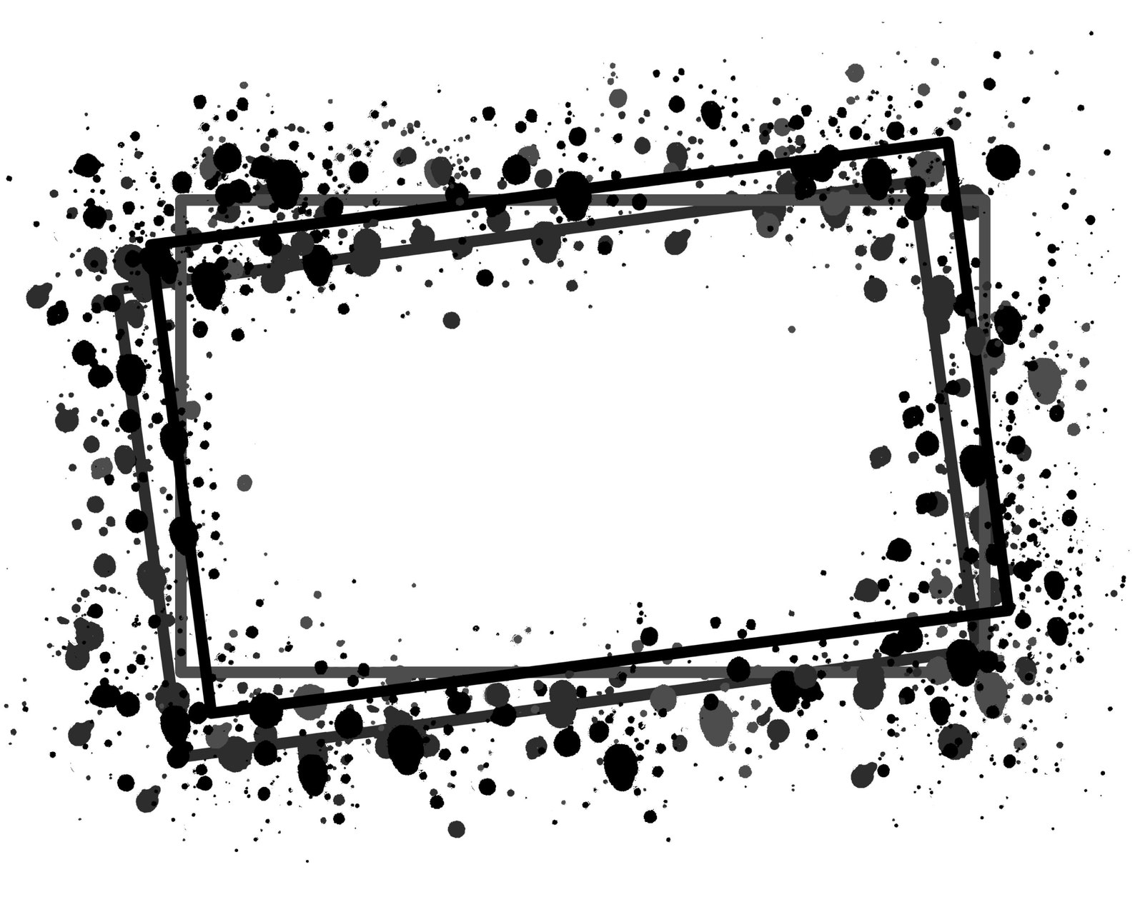 Frame Splatter Grey Black Background Printable Artwork Splash Rectangle ...