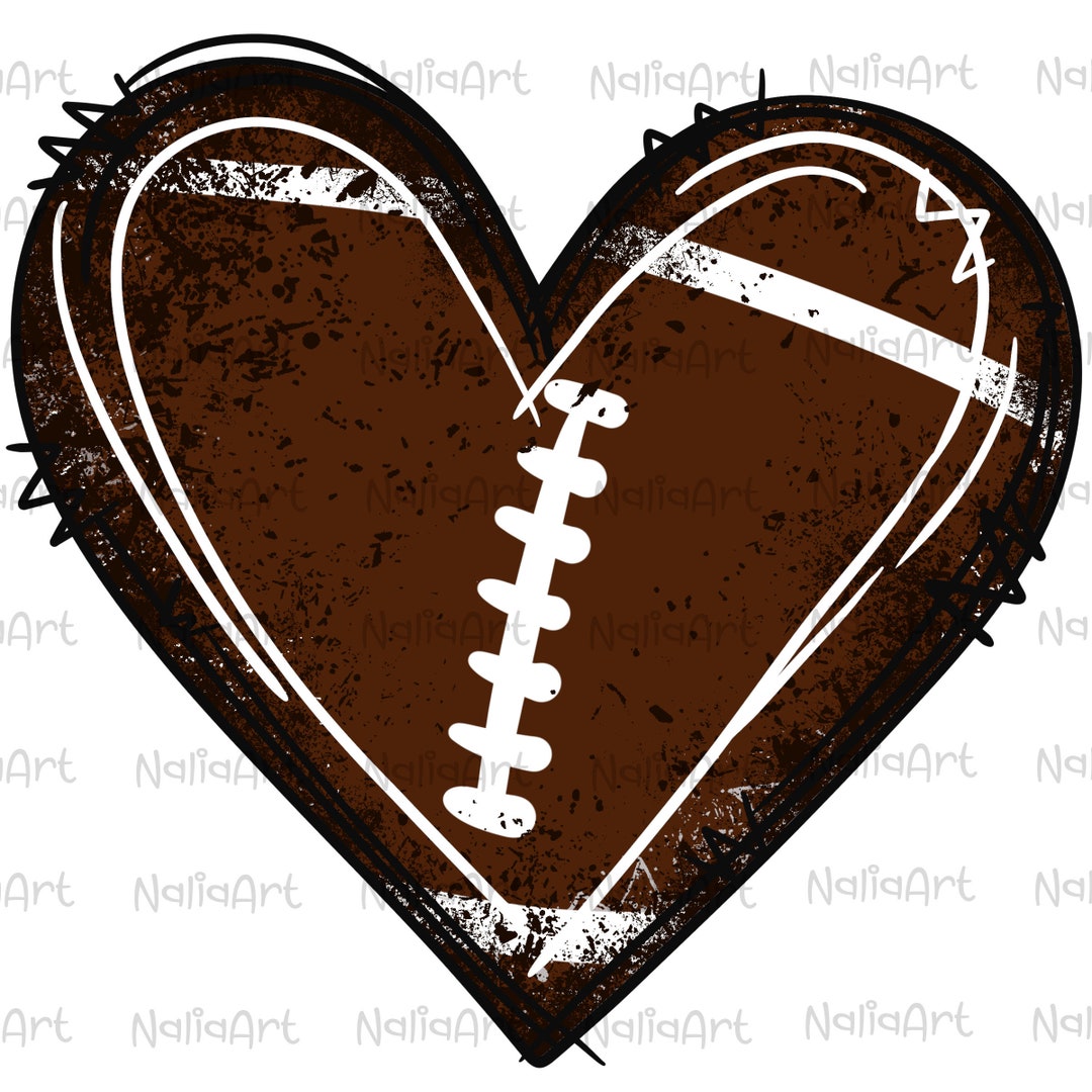 Heart Football Heart PNG Sport Heart Heart Watercolor Sublimation PNG ...