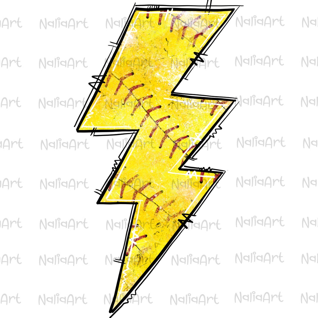 Lightning Bolt Softball PNG Sport Sublimation PNG - Etsy