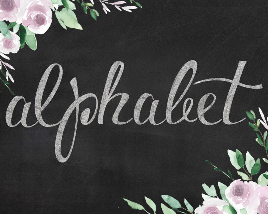 Chalkboard Alphabet Clip Art, Chalk Digital Clipart, Font, Letters ...