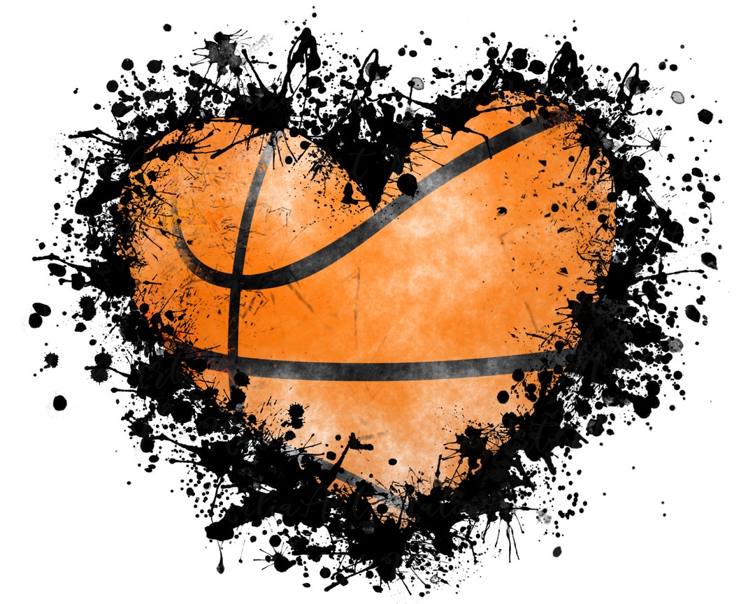 Heart Basketball Heart PNG Sport Heart Heart Watercolor - Etsy