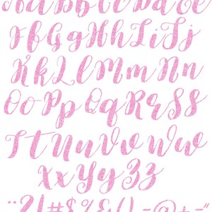 Pink Glitter Alphabet Clip Art, Pink Alphabet, Digital Clipart, Numbers ...