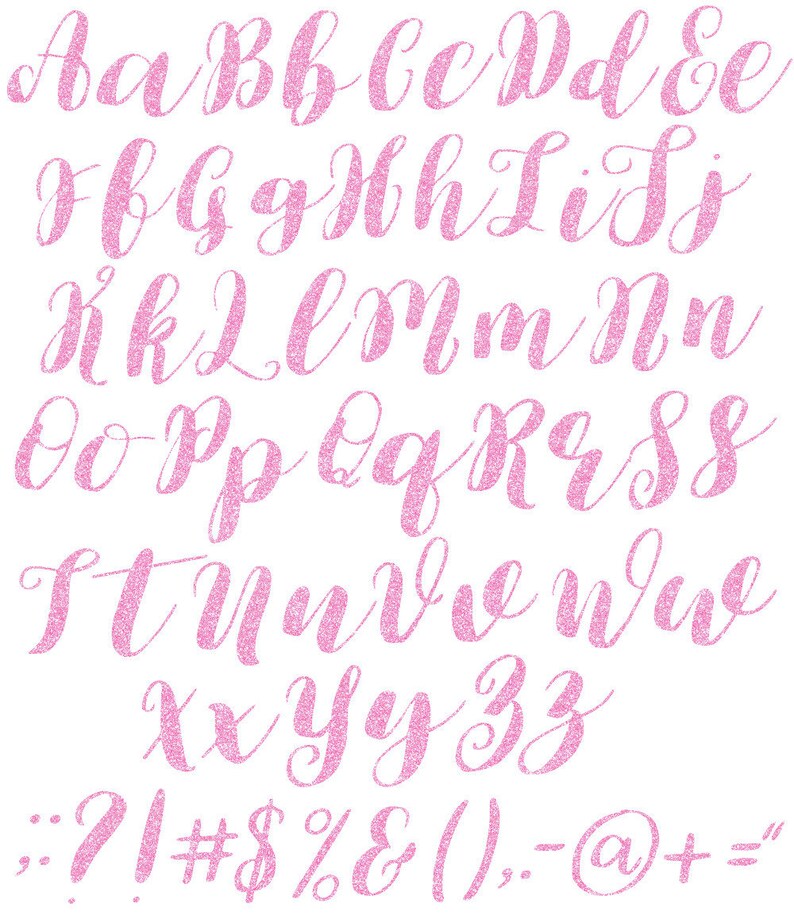 Pink Glitter Alphabet Clip Art Pink Alphabet Digital | Etsy