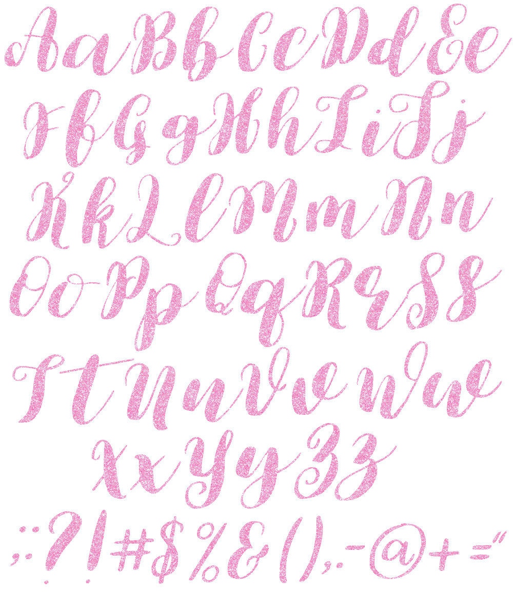 Pink Glitter Alphabet Clip Art Pink Alphabet Digital | Etsy