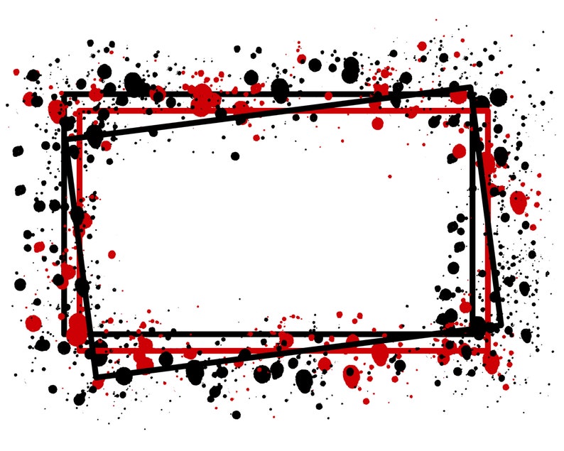 Frame Splatter Red Black Background Printable Artwork - Etsy