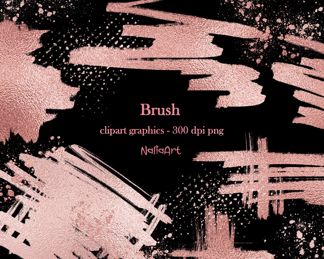 Pink Foil Brush Strokes Clipart, Pink Glitter Clipart, Pink Confetti ...