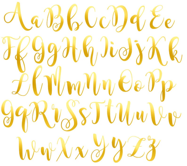 Gold Alphabet Clip Art Gold Foil Alphabet Digital Clipart | Etsy