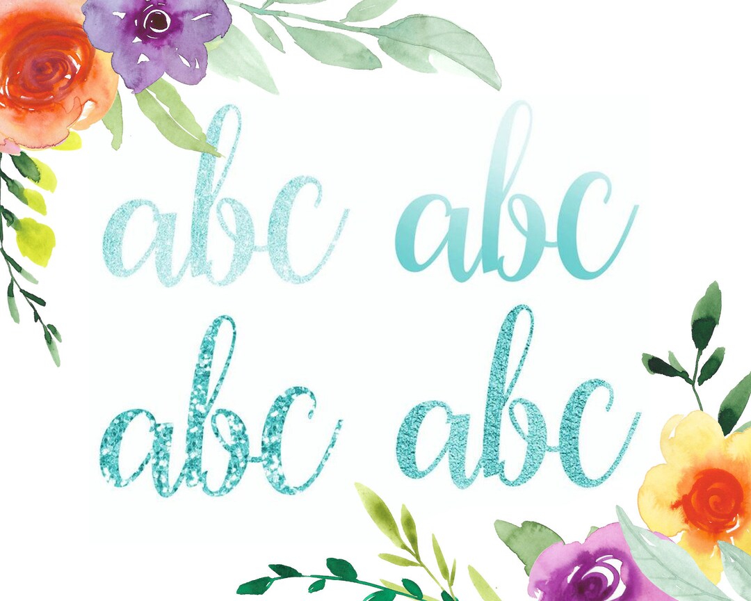 Alphabet Clip Art Glitter Foil Blue Alphabet Digital - Etsy