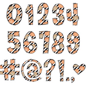 Doodle Letters Halloween, Pumpkin Clipart, Letters Clip Art, Digital ...