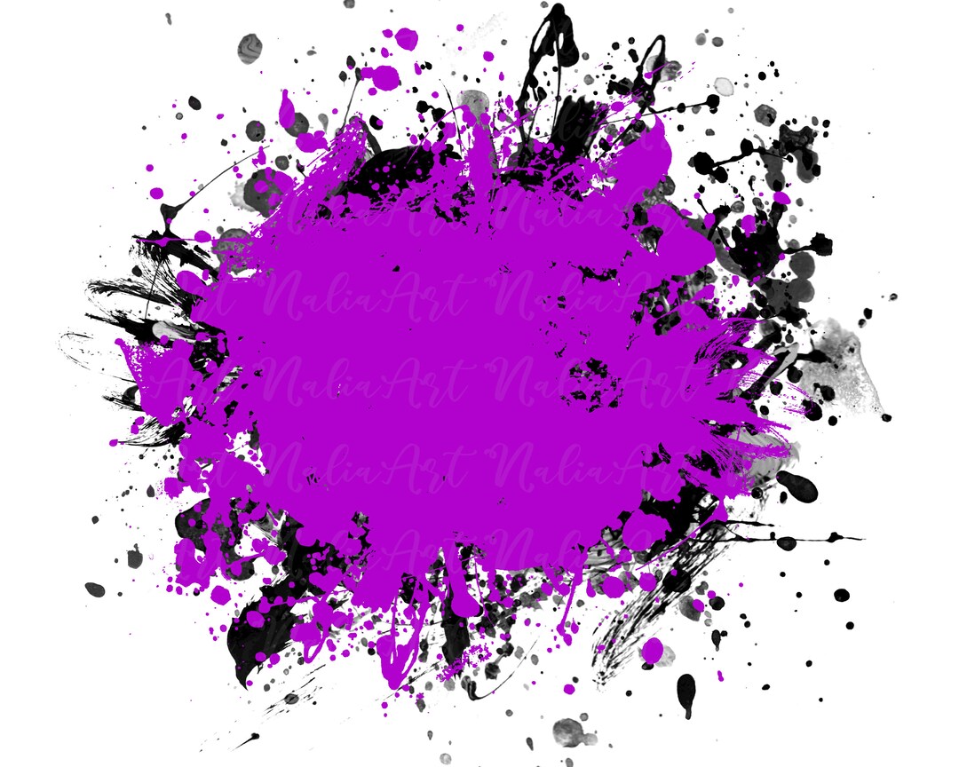 Background Paint Splatter Purple Black Splash Frame Splatter Background ...