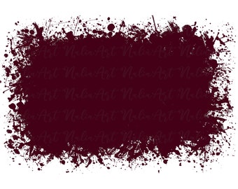 Frame Splatter Maroon Background Printable Artwork Splash - Etsy