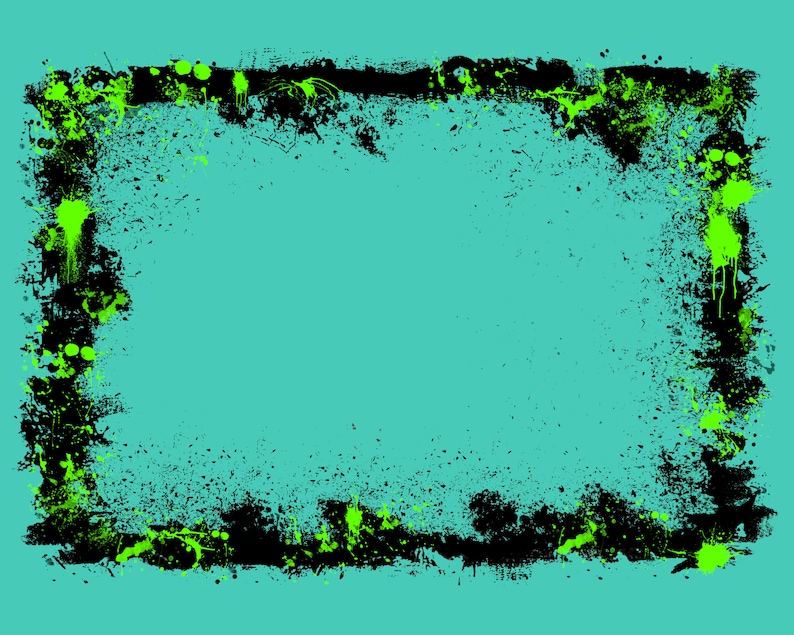 Frame Splatter Black Green Background Printable Artwork - Etsy