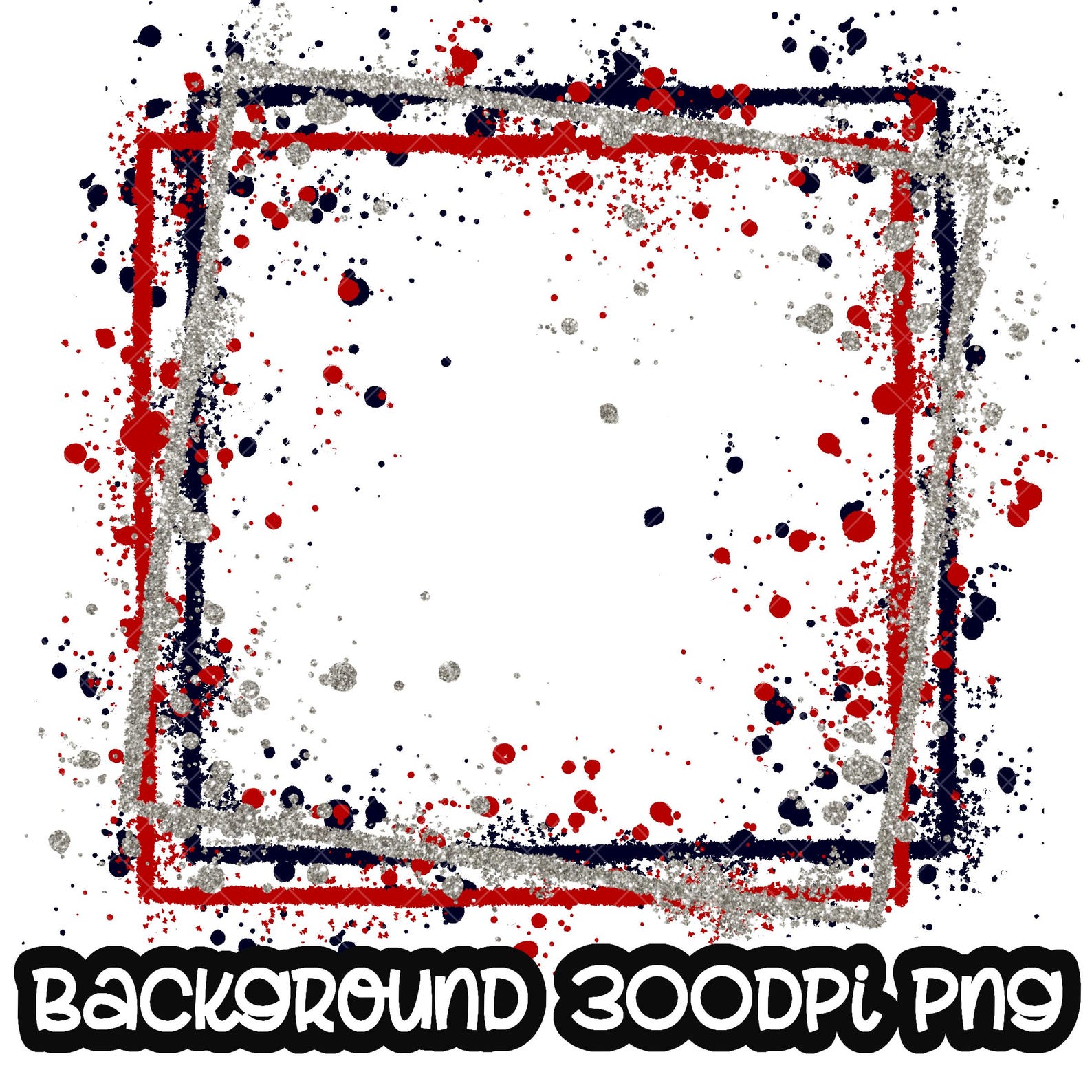 Frame Splatter Silver Navy Red Background | Printable Artwork | Splash ...