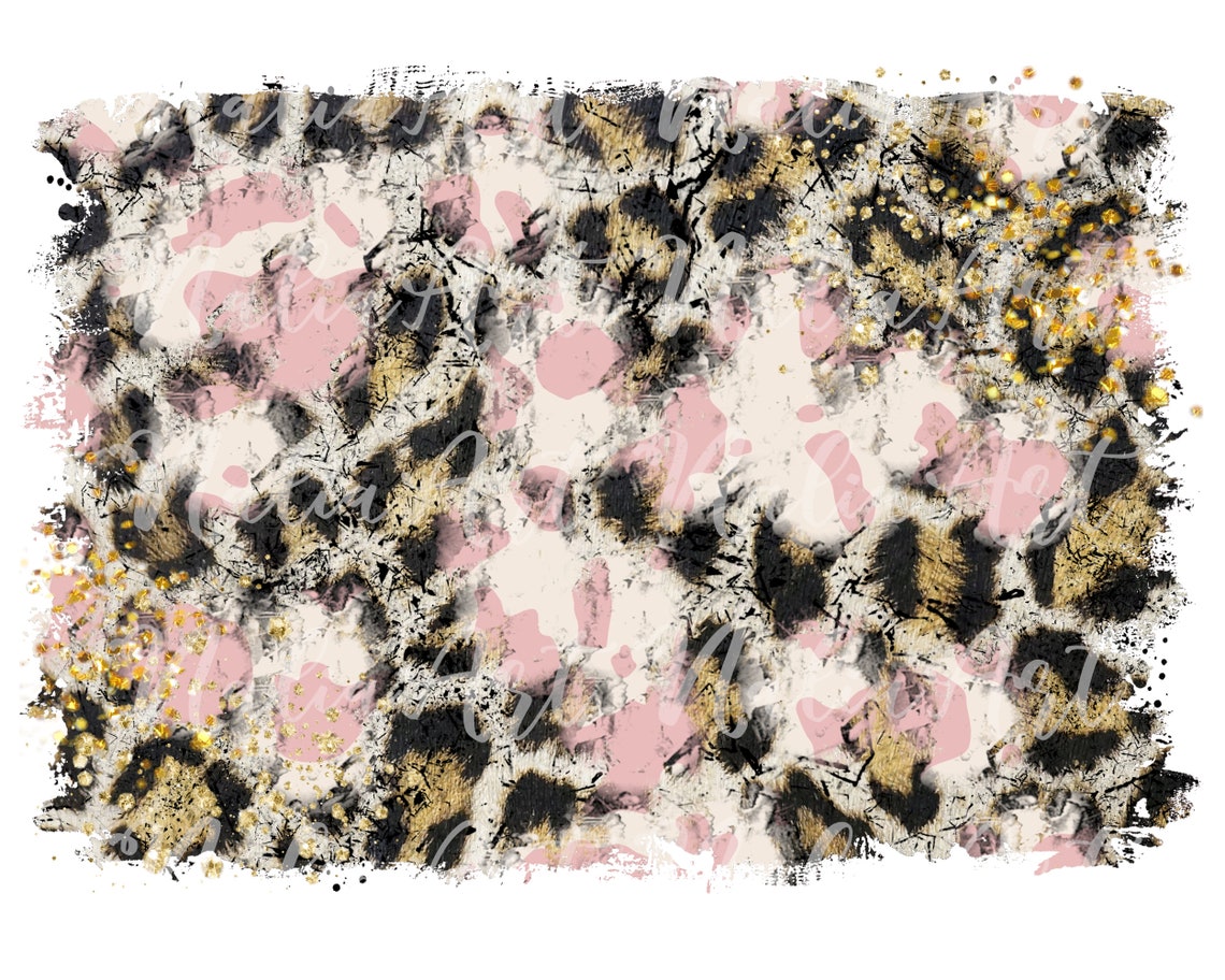 Background Leopard Pink Cow Gold Confetti Gold Glitter - Etsy