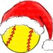 Softball Santa Claus Hat Sublimation Design PNG christmas Clip Art ...