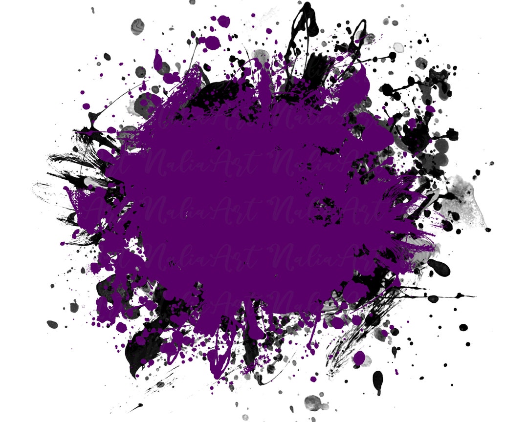 Background Paint Splatter Purple Black Splash Frame Splatter Background ...