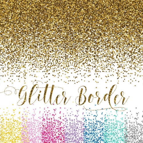 Seamless Gold Glitter Confetti Clipart Borders Clip Art - Etsy