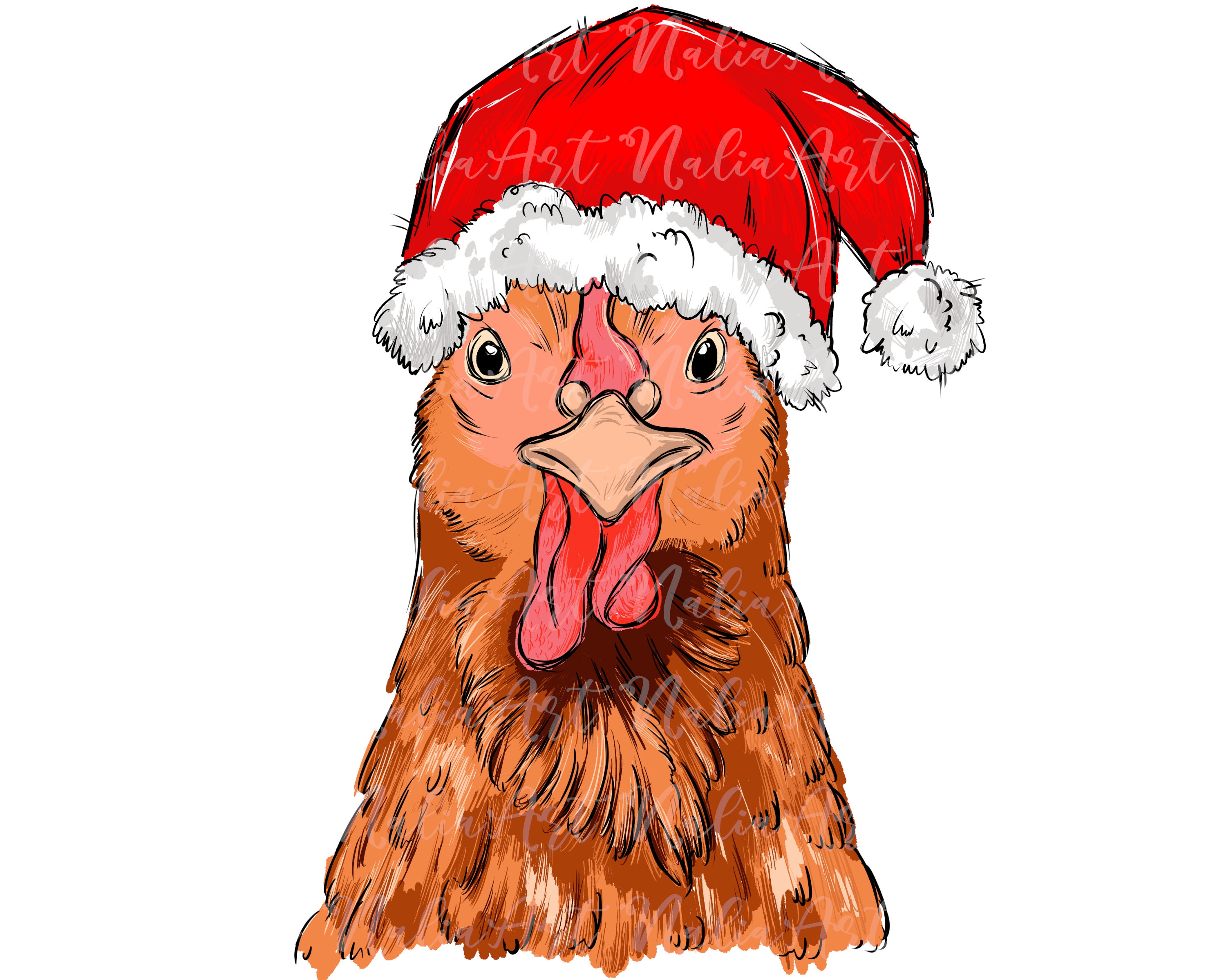 Chicken With Santa Hat