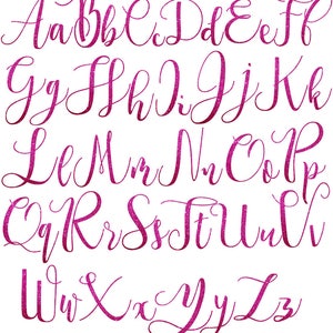 Pink Glitter Alphabet Clip Art, Pink Alphabet, Digital Clipart, Numbers ...