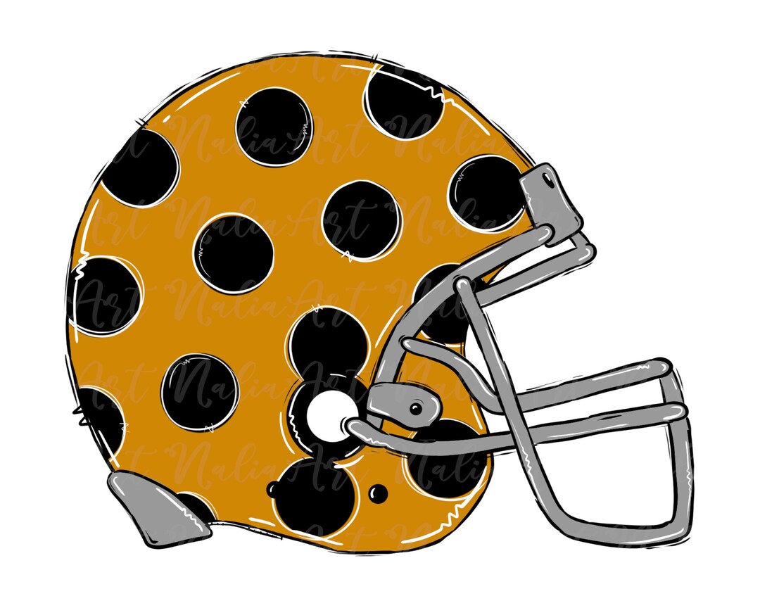 Helmet Football Gold Orange Dots Black Digital Download - Etsy