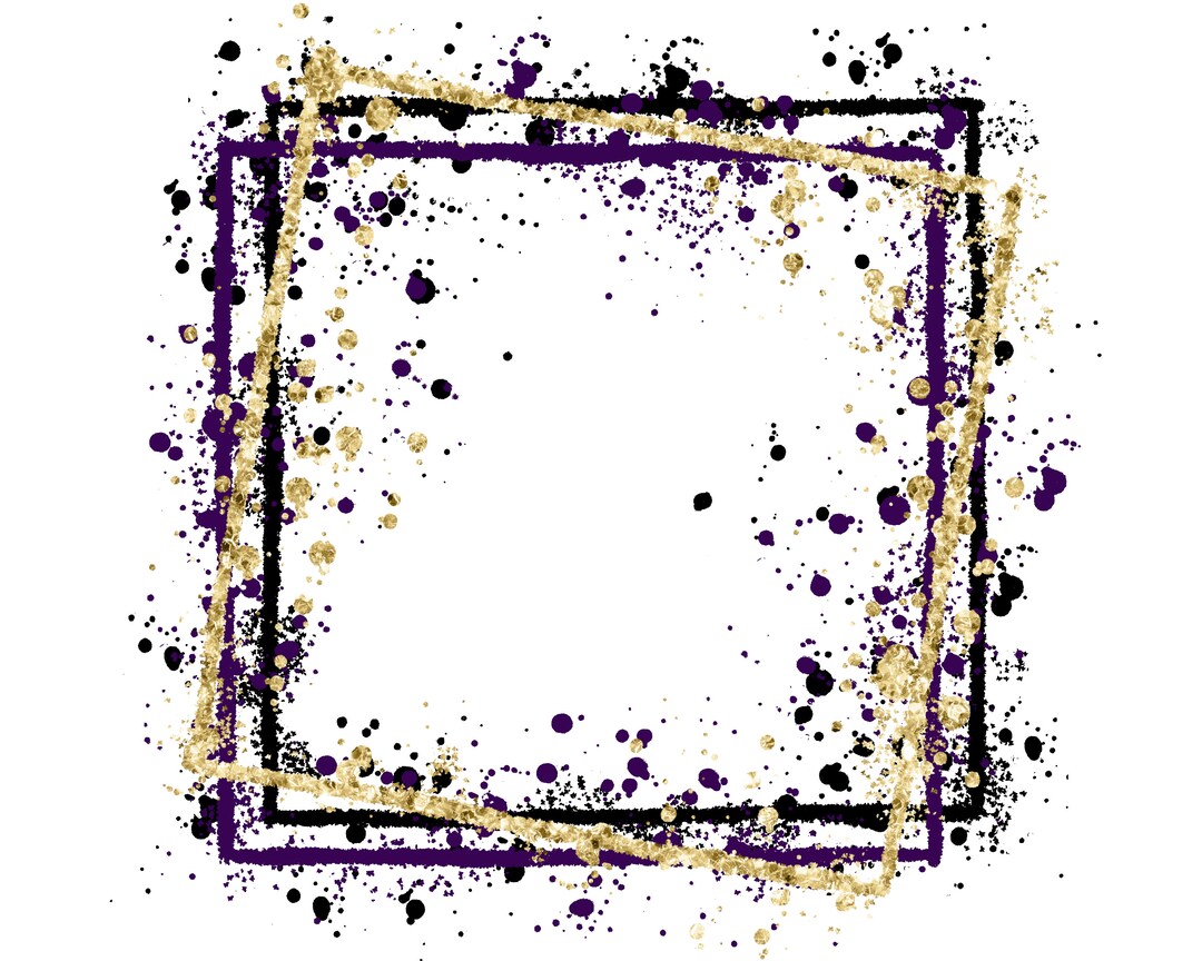 Frame Splatter Gold Purple Black Background Printable Artwork Splash ...
