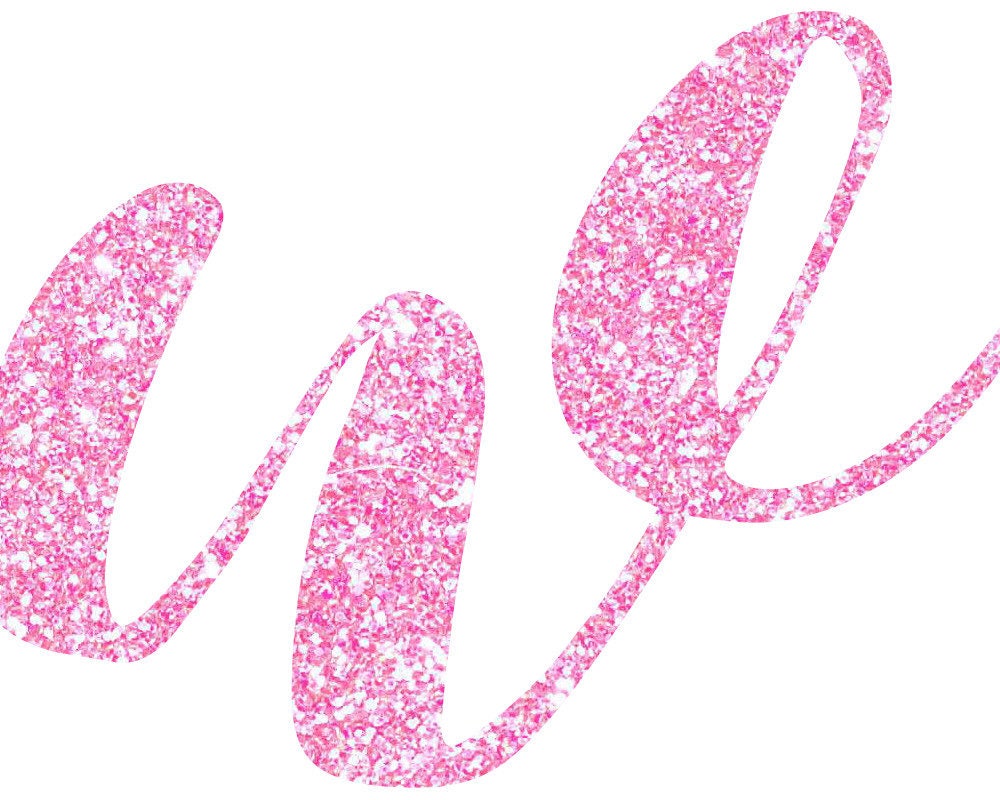 Pink Glitter Alphabet Clip Art Pink Alphabet Digital | Etsy