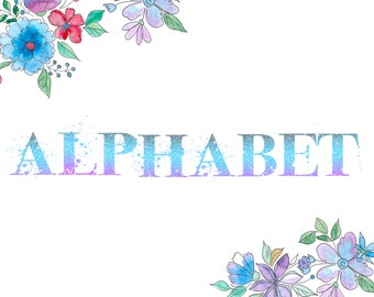 Ombre Alphabet Clip Art Ombre Alphabet Letters Cards Download - Etsy