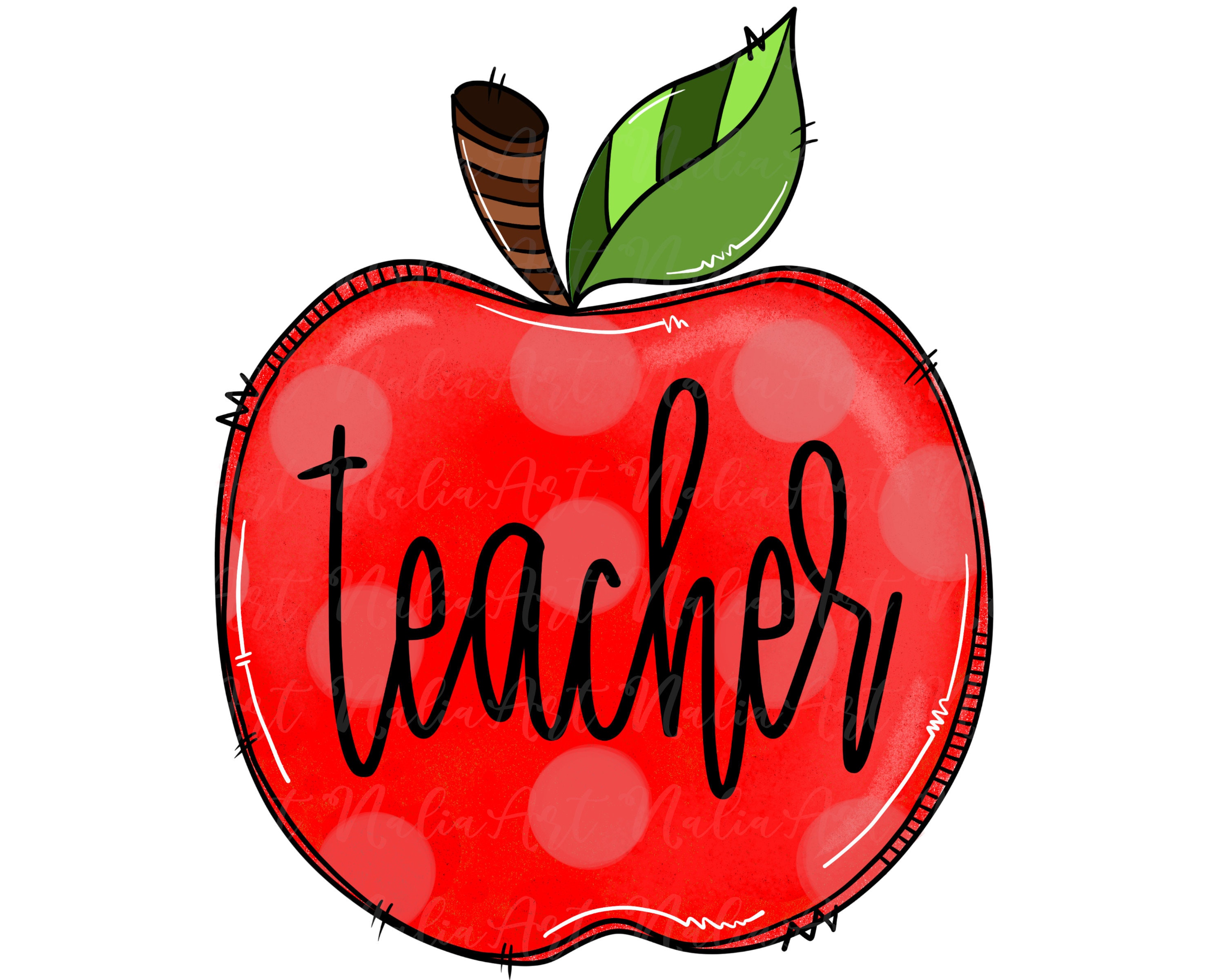 Teacher Apple Black And White