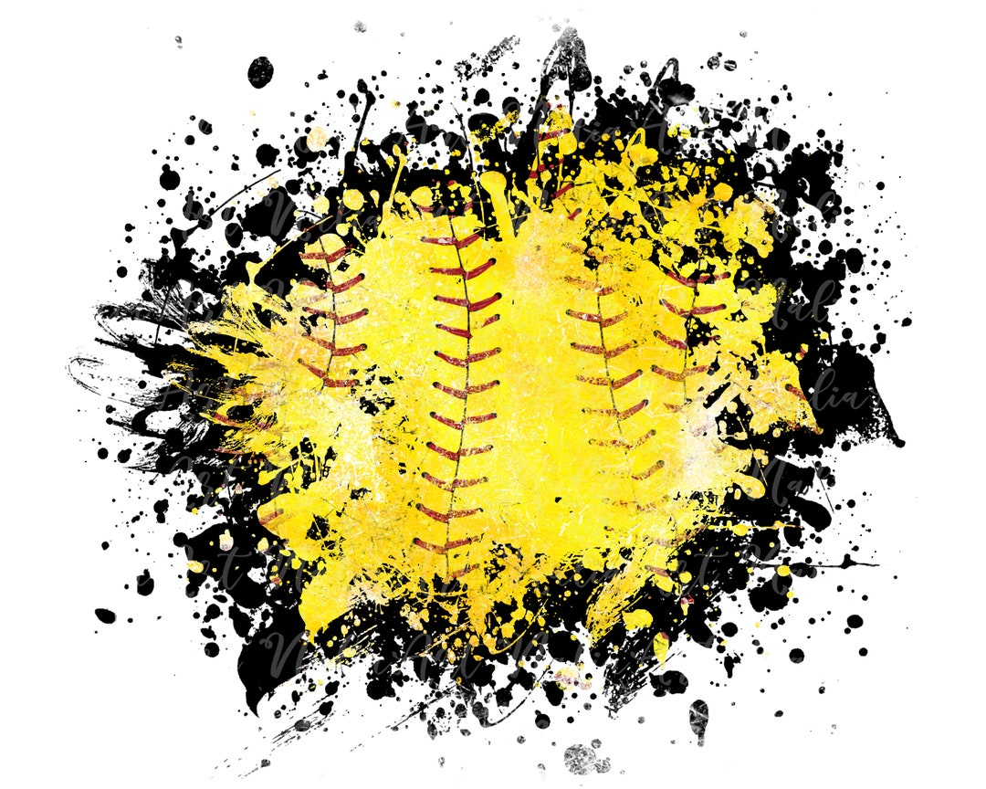 Background Softball Grunge Splash Frame Distressed Print Softball ...