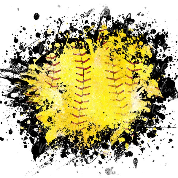 Distressed Softball Svg - Etsy