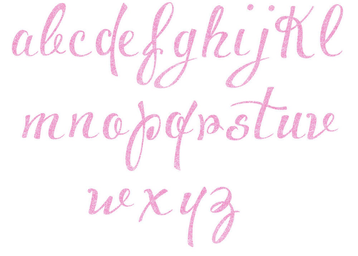 Pink Glitter Alphabet Clip Art Pink Alphabet Digital - Etsy