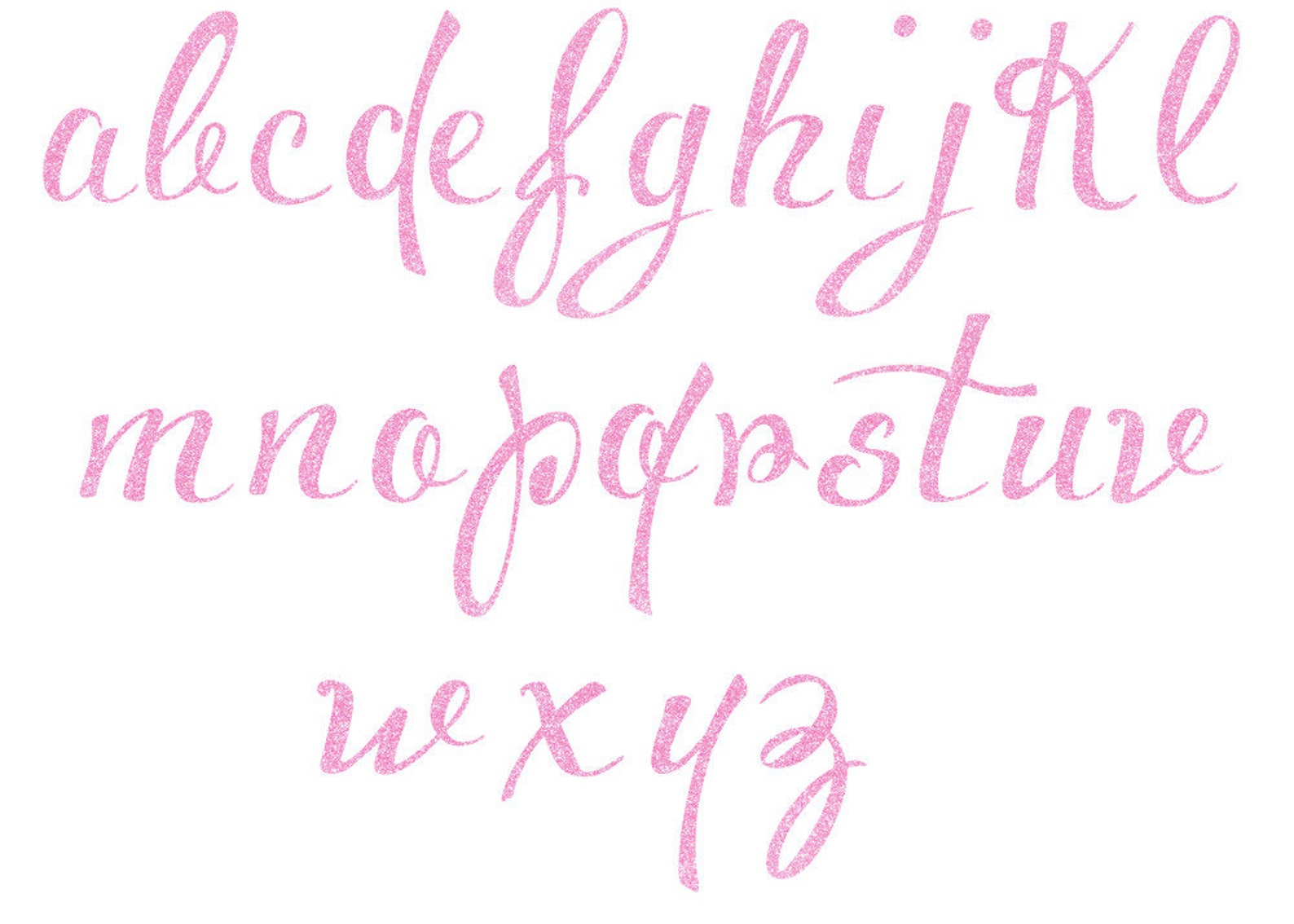 Pink Glitter Alphabet Clip Art Pink Alphabet Digital - Etsy